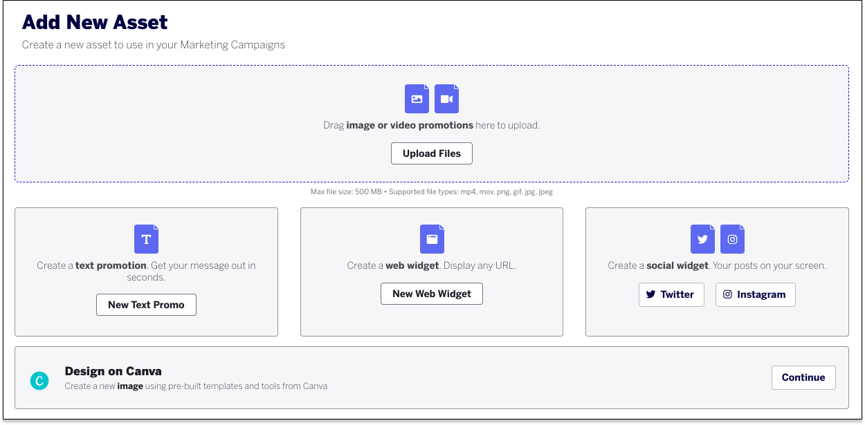 Uploading and Creating Signage Assets – Rockbot Support