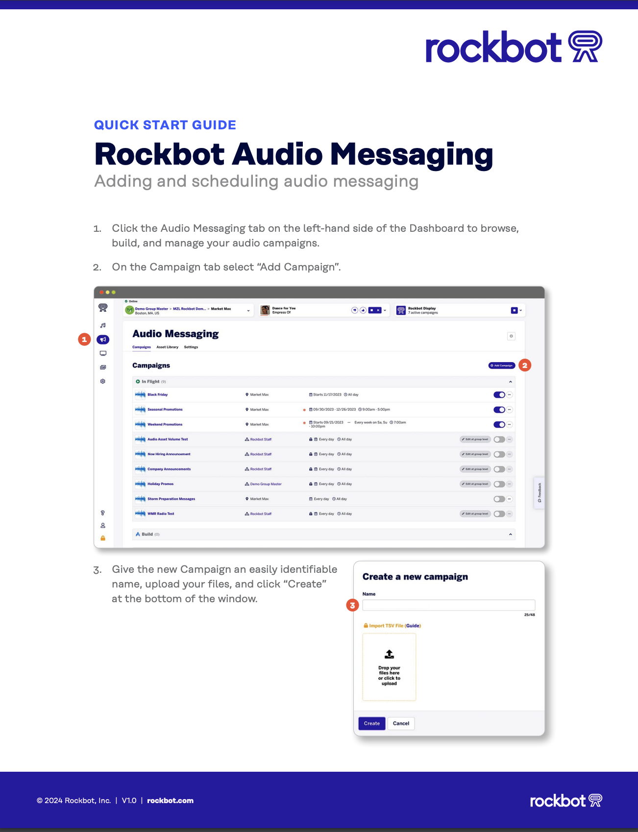 Rockbot Audio Messaging Quick Start Guide – Rockbot Support